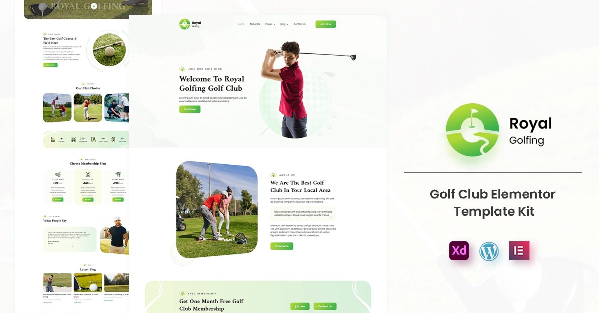 Royal Golfing - Golf Club Ready to Use Elementor Template Kit