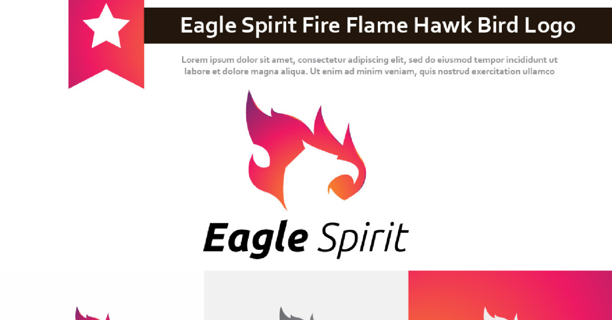 Eagle Spirit Fire Flame Hawk Bird Animal Nature Logo