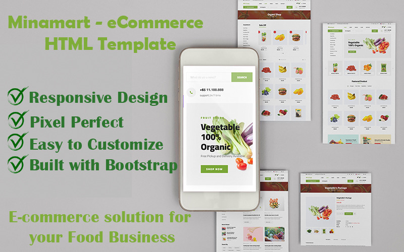Minamart - eCommerce HTML Template #255803 - TemplateMonster