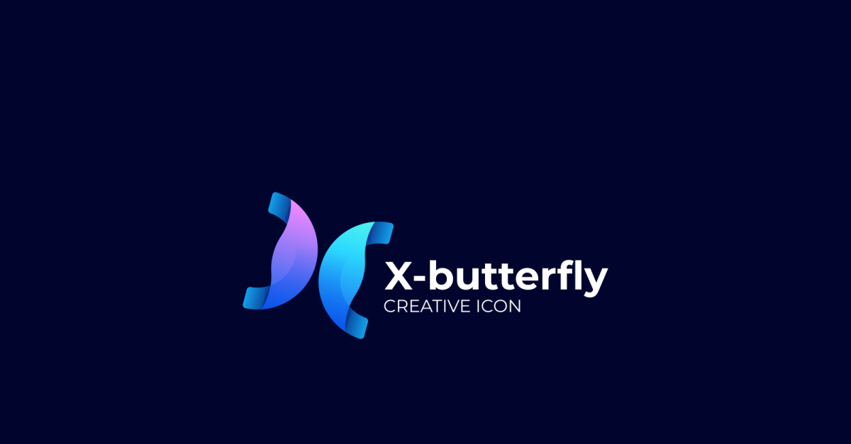 X Butterfly Gradient Logo #255878 - TemplateMonster