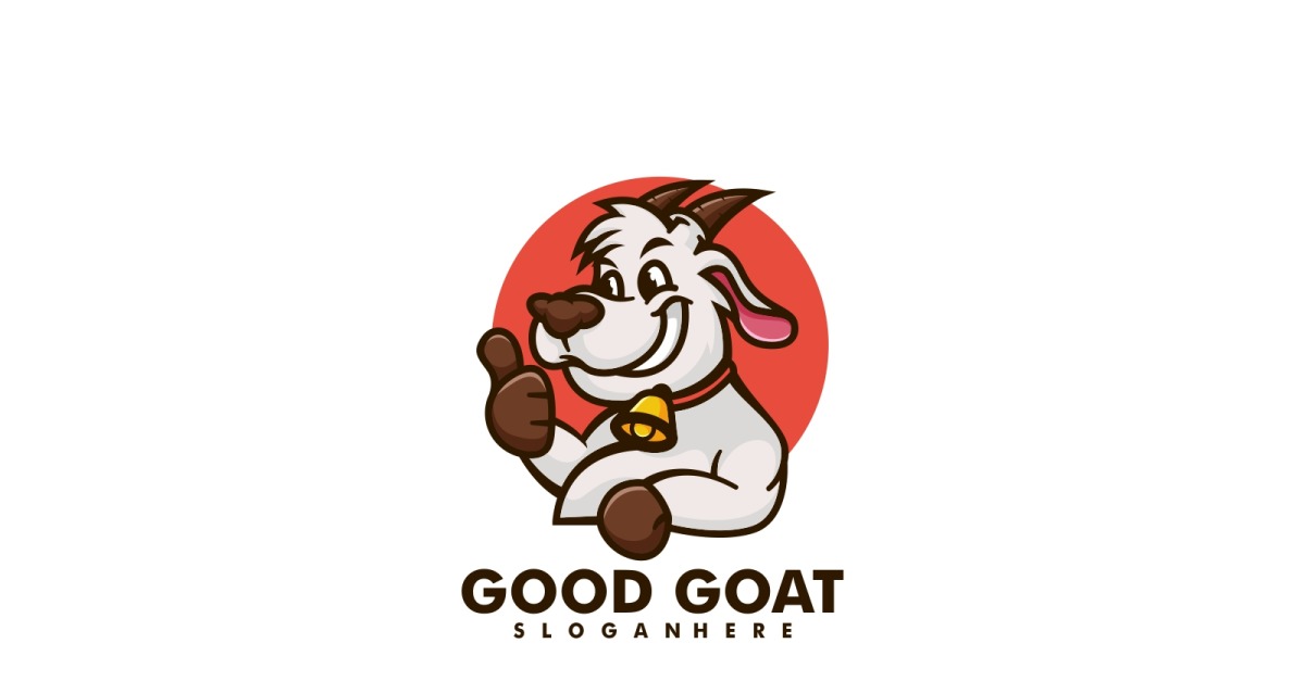 Good Goat Simple Mascot Logo #256112 - TemplateMonster