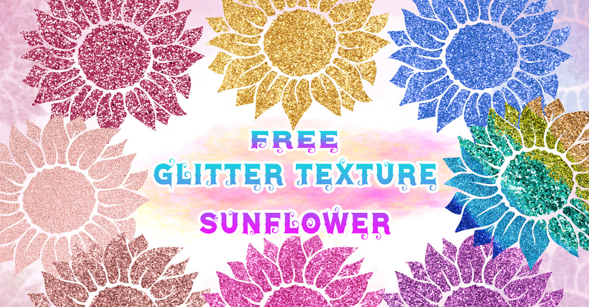 Glitter Texture Sunflower Clipart Illustration