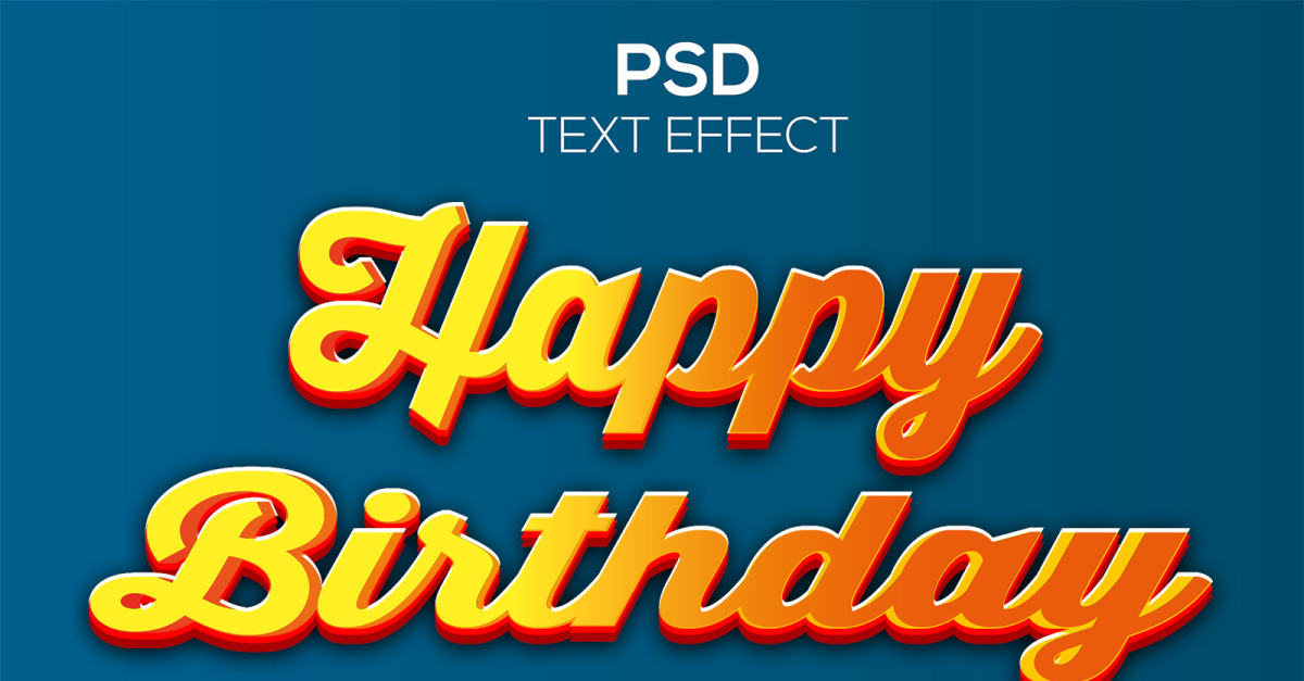Happy Birthday | Modern 3d Happy Birthday Psd Text Effect