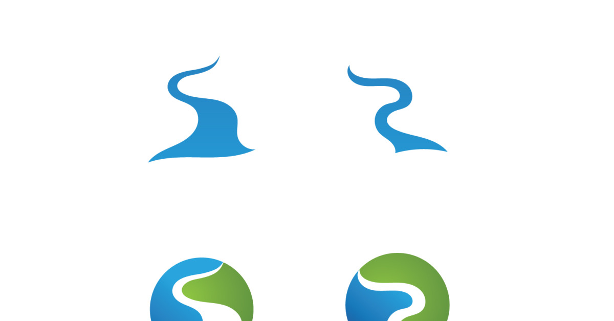 Río Logo Vector Icono Ilustración Diseño V17