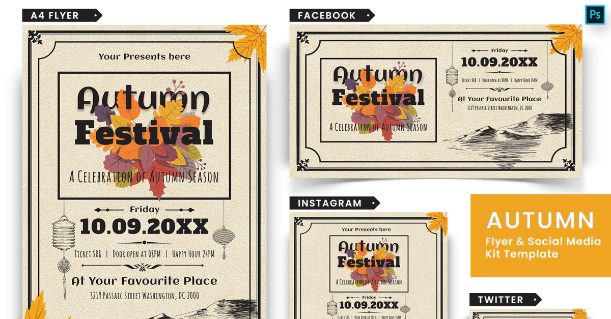 Autumn Fall Festival Flyer and Social Media Pack-01