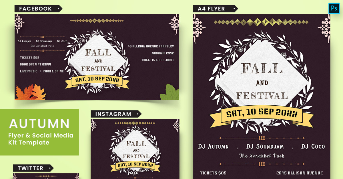 Autumn Fall Festival Flyer and Social Media Pack-03