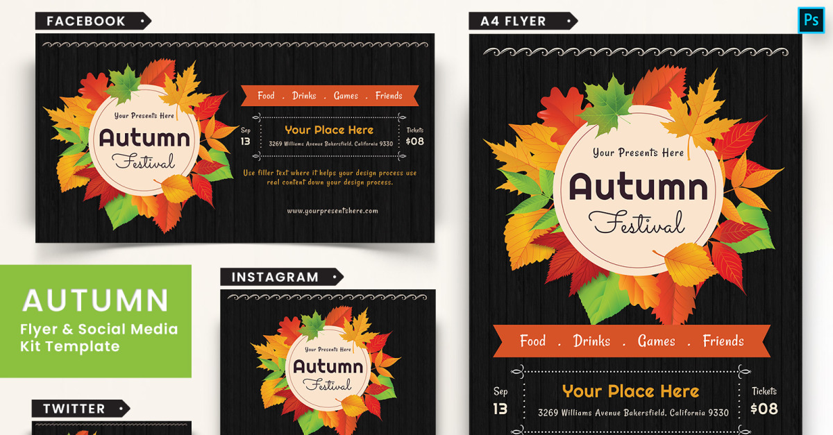 Autumn Fall Festival Flyer and Social Media Pack-09