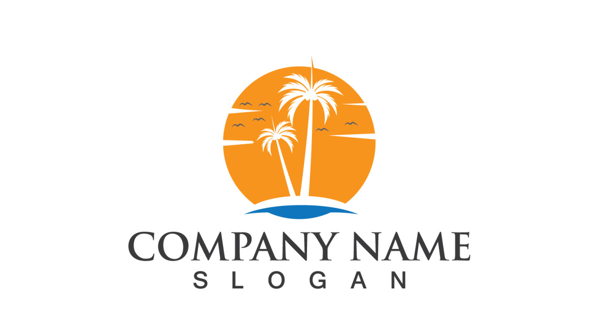 Coconut Palm Tree Logo And Symbol Vector V11