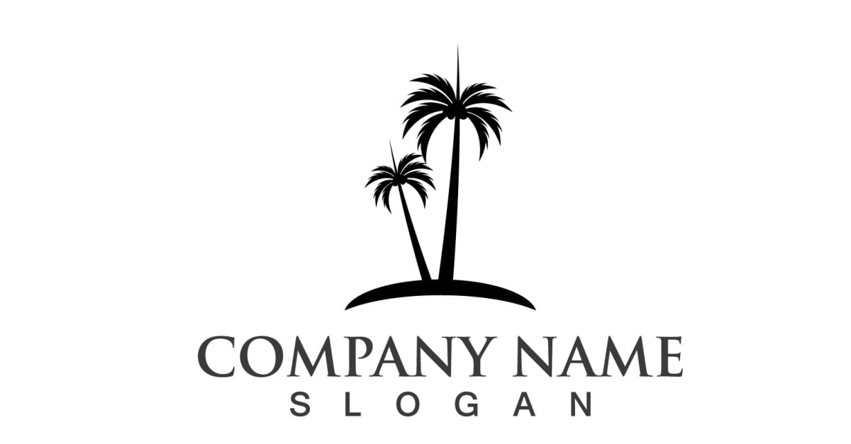 Coconut Palm Tree Logo And Symbol Vector V1 - TemplateMonster