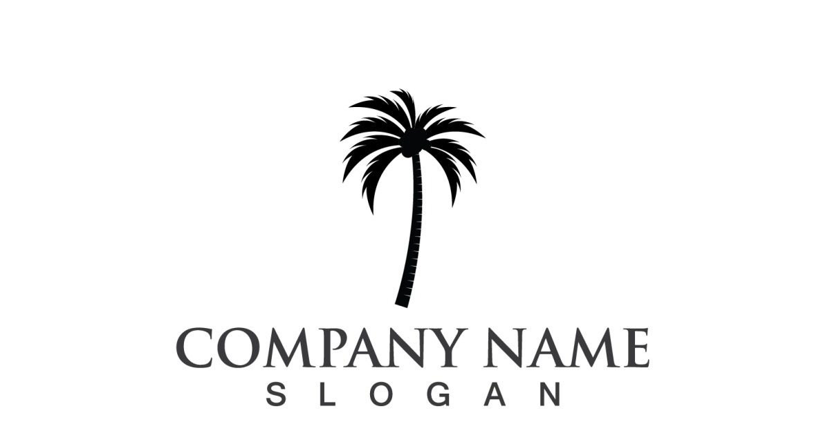 Coconut Palm Tree Logo And Symbol Vector V3 - TemplateMonster