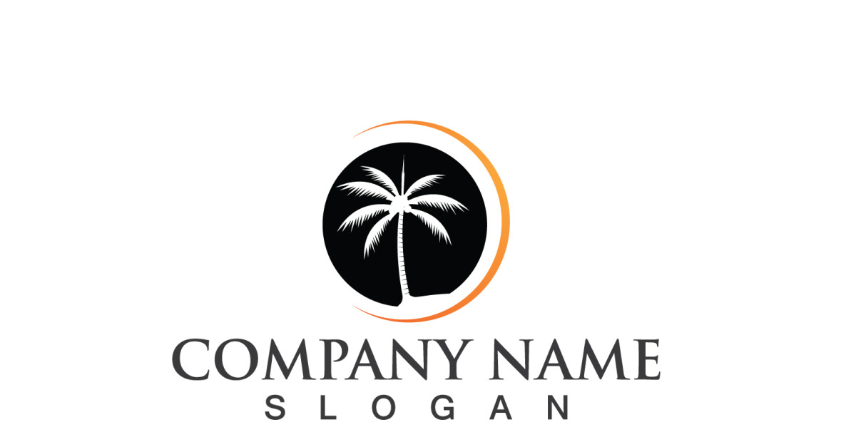 Coconut Palm Tree Logo And Symbol Vector V4 - TemplateMonster