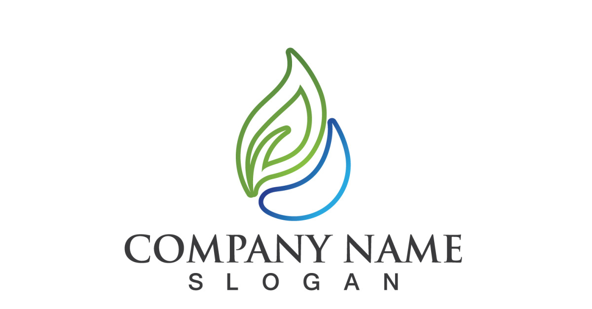 Leaf Green Nature Line Logo Vector V14 - TemplateMonster