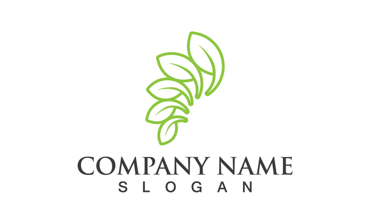 Leaf Green Nature Line Logo Vector V4 - TemplateMonster