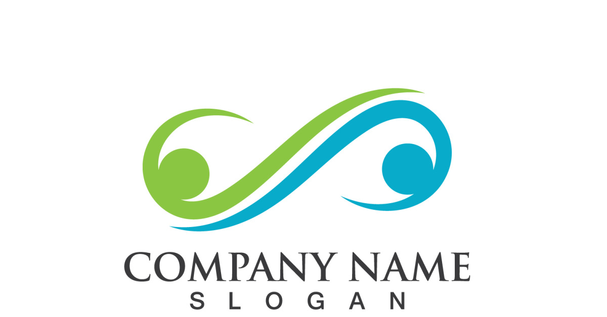 Logotipo de línea infinita y diseño de vectores de símbolos V8