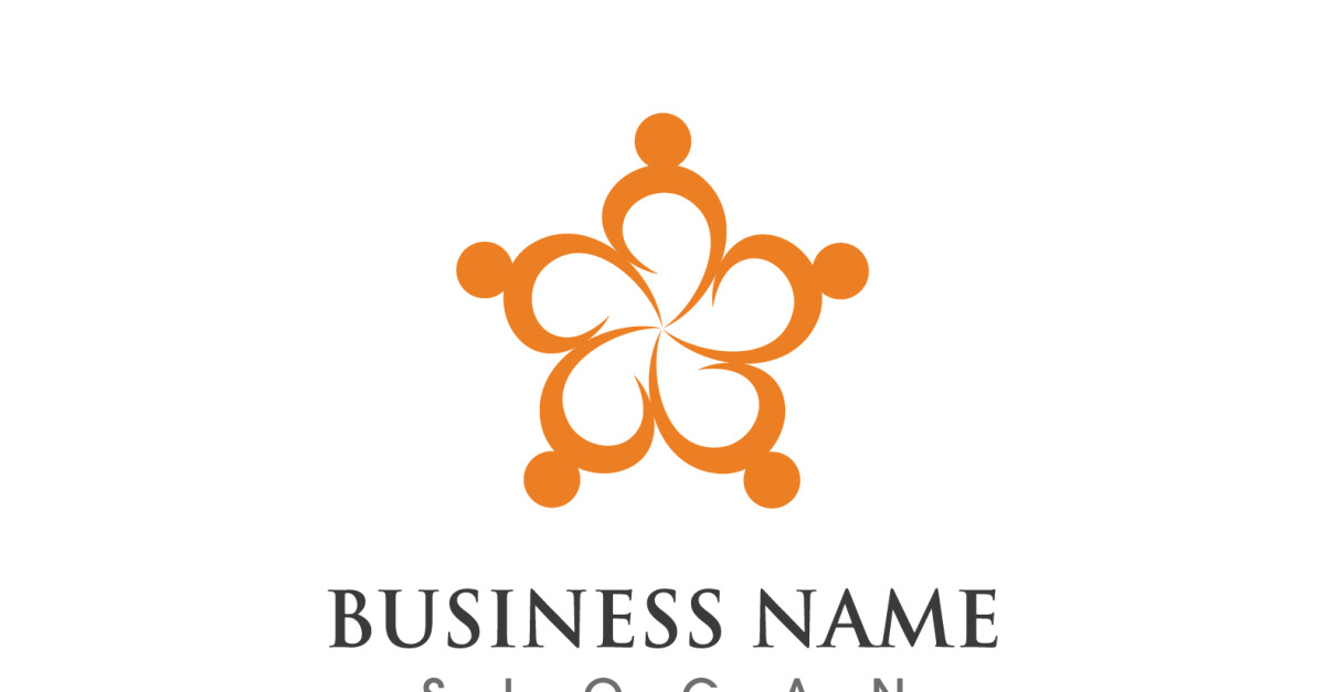 Community Star Group People Logo Vector V1 - TemplateMonster