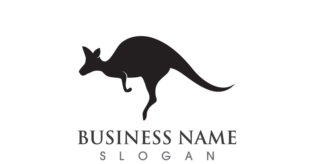 Kangourou Saut Logo Et Symbole Animaux V1 - TemplateMonster