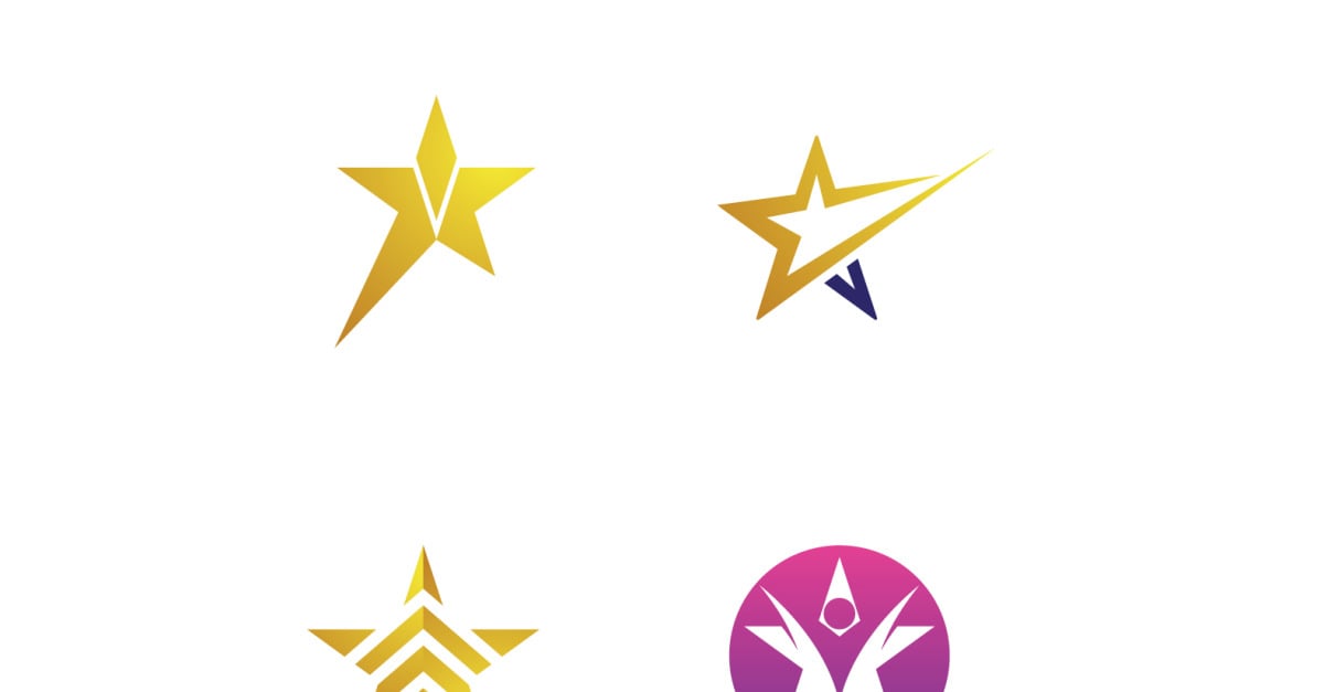 Logotipo de símbolo de éxito estrella Diseño vectorial V12