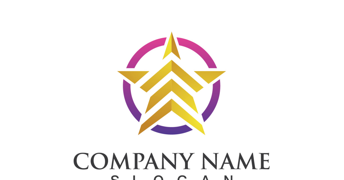 Logotipo de símbolo de éxito estrella Diseño vectorial V14