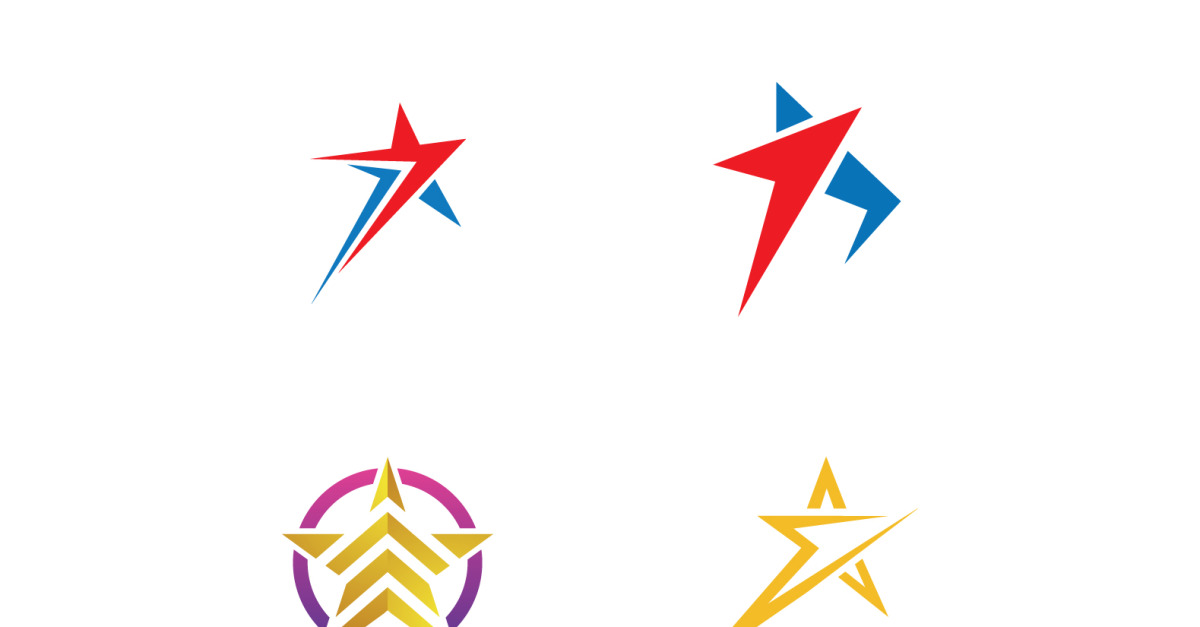 Logotipo de símbolo de éxito estrella Diseño vectorial V5