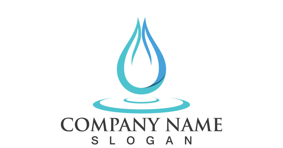 Wassertropfen-Natur-Vektor-Logo-Design V3 - TemplateMonster