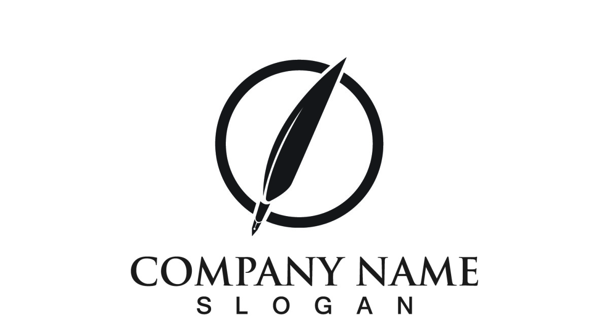 Caneta Pena Vector Logo E Símbolo Vector V7 - TemplateMonster