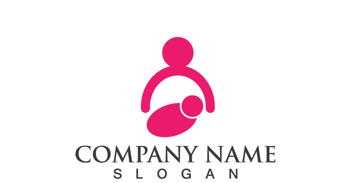 Přijetí lidí sociální matka Logo Vector V4 - TemplateMonster