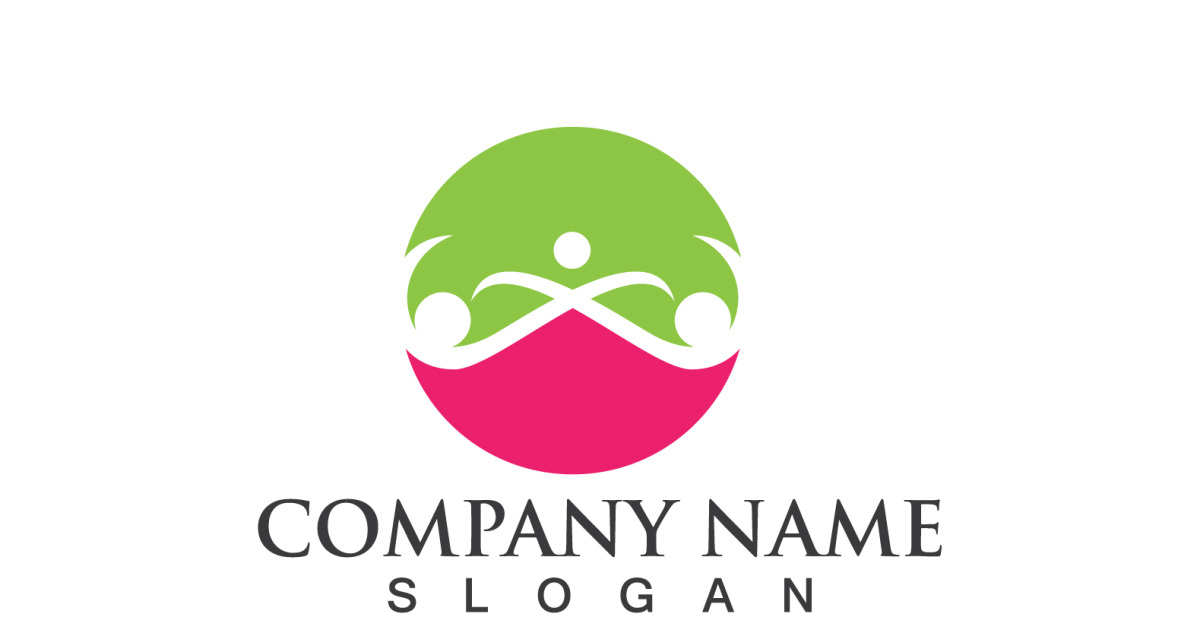 Přijetí lidí sociální matka Logo Vector V5 - TemplateMonster