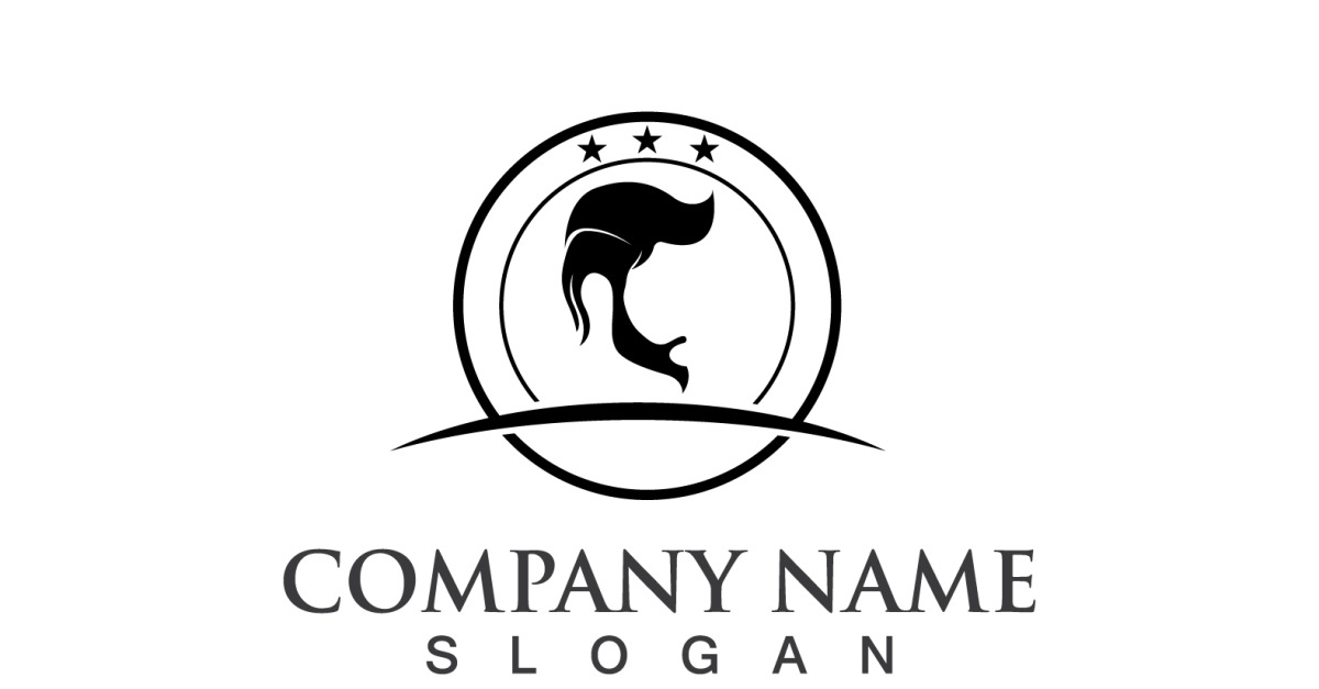 Bıyıklı Ve Sakallı Yakışıklı Adam Logo Vektör V12
