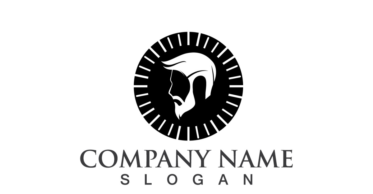 Bıyıklı Ve Sakallı Yakışıklı Adam Logo Vektör V18