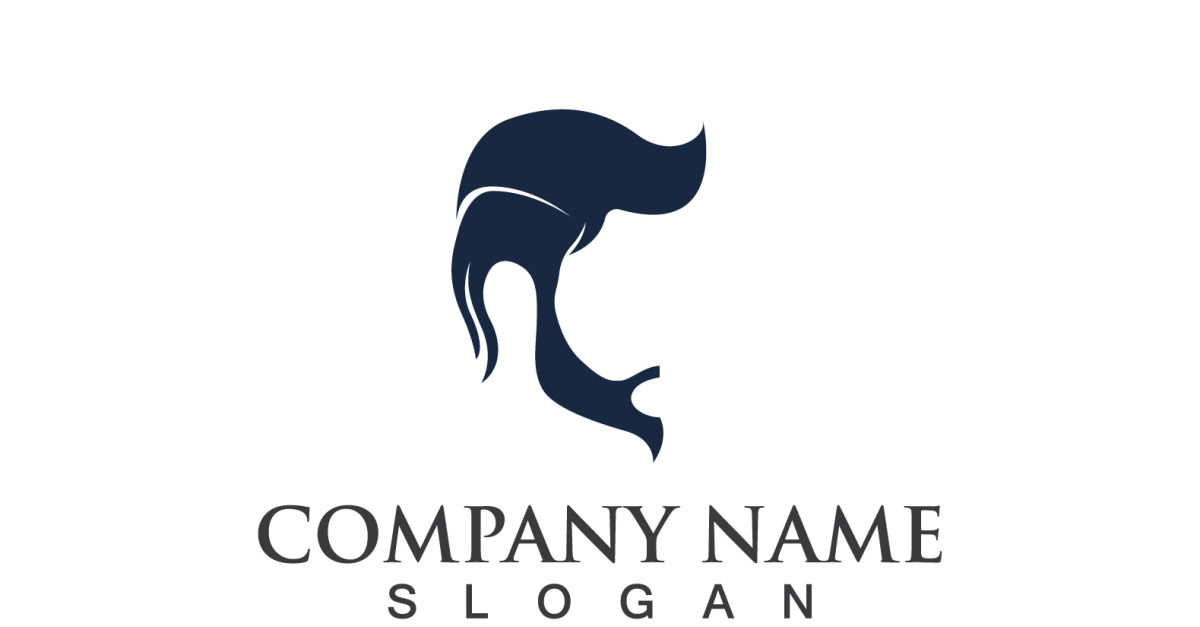 Bıyıklı Ve Sakallı Yakışıklı Adam Logo Vektör V1