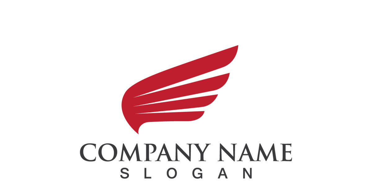 Wing Bird Red Logo Vector Eps Design V16 - TemplateMonster