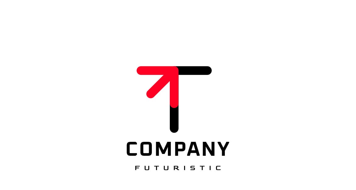 Letra T Seta Vermelha Logotipo Dinâmico - TemplateMonster