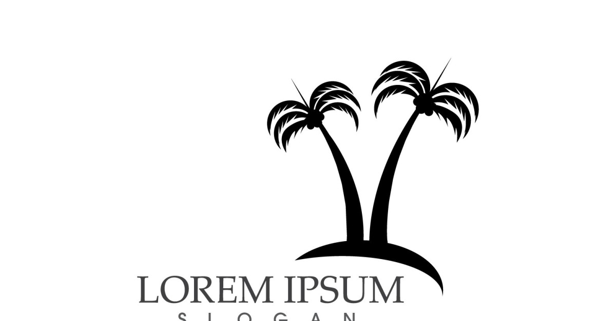 Logo wektor palmy kokosowej V7 #258593 - TemplateMonster
