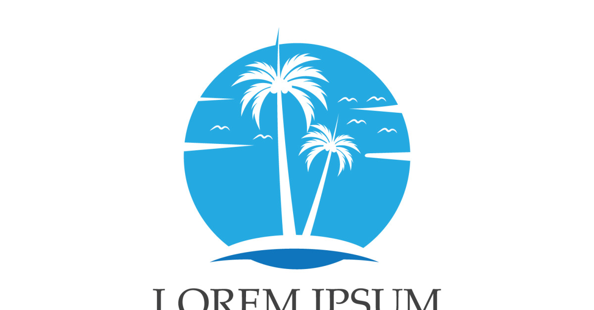 Vektorové logo palmy kokosové palmy V9 - TemplateMonster