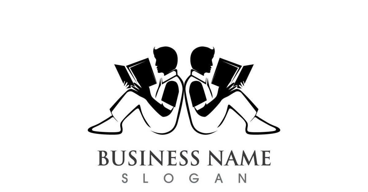 Book Reading People Logo Vector V9 #258738 - TemplateMonster