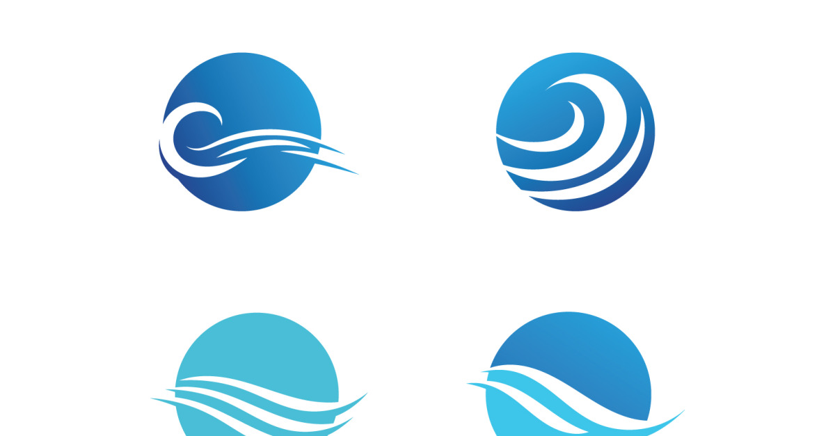 Wave Beach Logo Símbolos Vector Plantilla V44