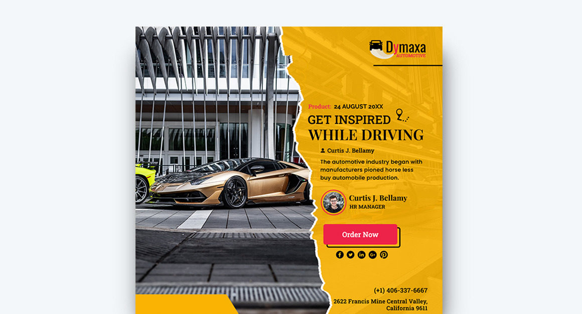 Automotive Social Media Instagram Post Template-04 Automotive Social Media Instagram Post Template-04