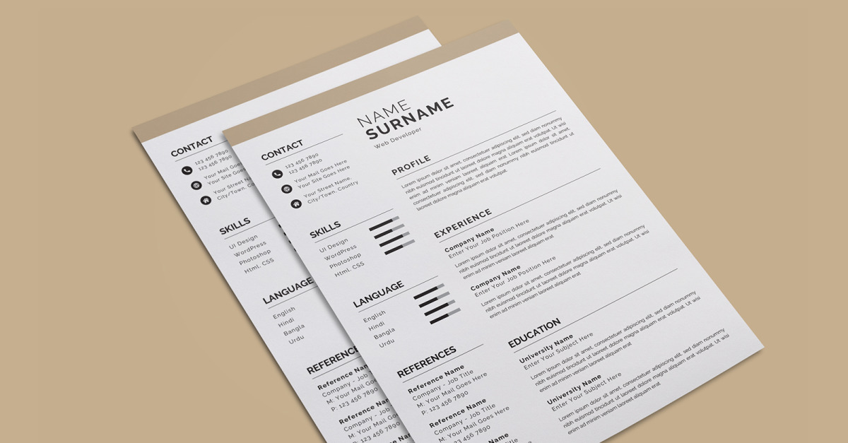Creative Resume Vector Minimalist Design Template Layout