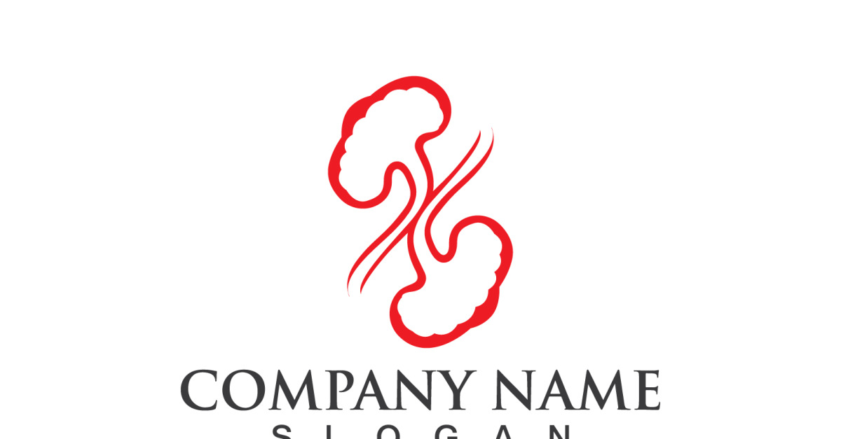 Modèle de logo de conception d'illustration vectorielle de rein V7