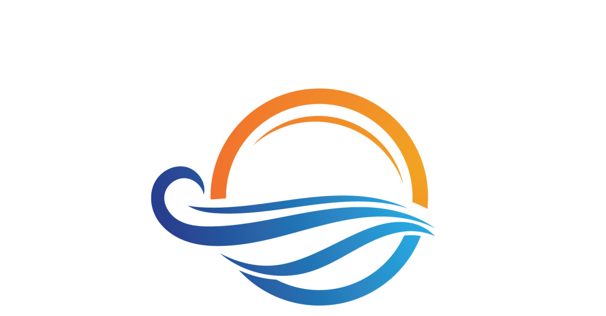Sun And Wave Beach Logo Vector Illustration V1