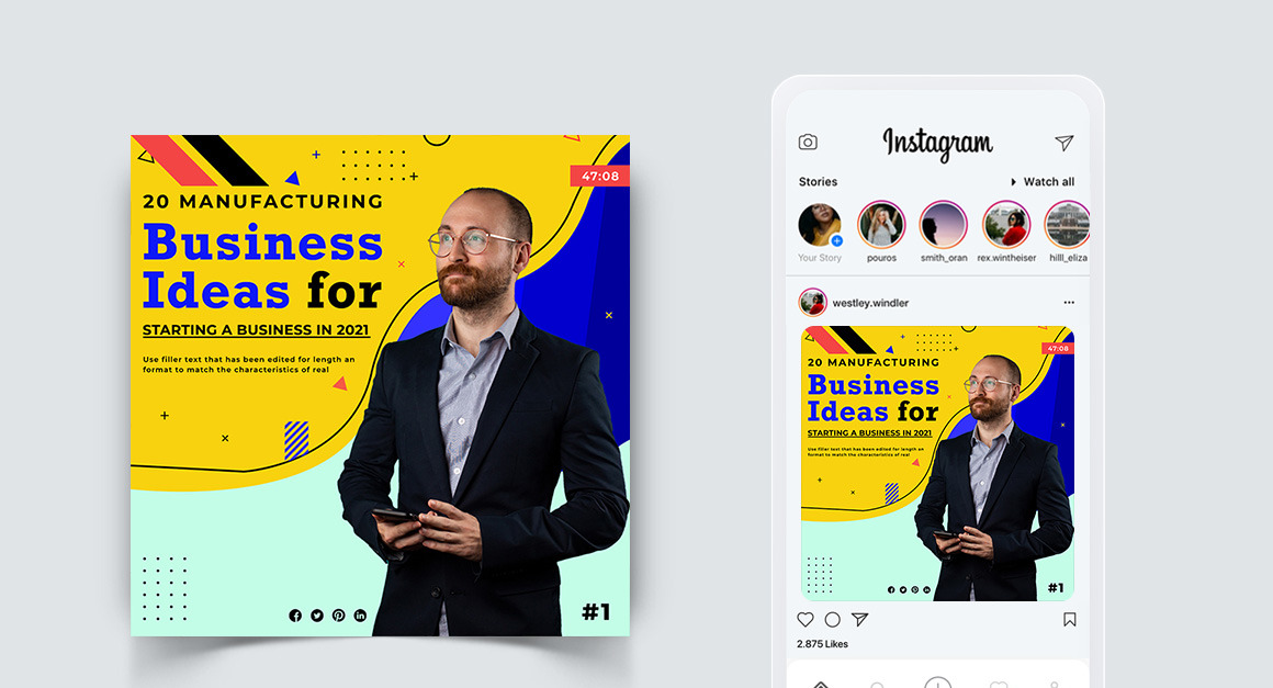 Business Service Promotion Social Media Post Design Template-21