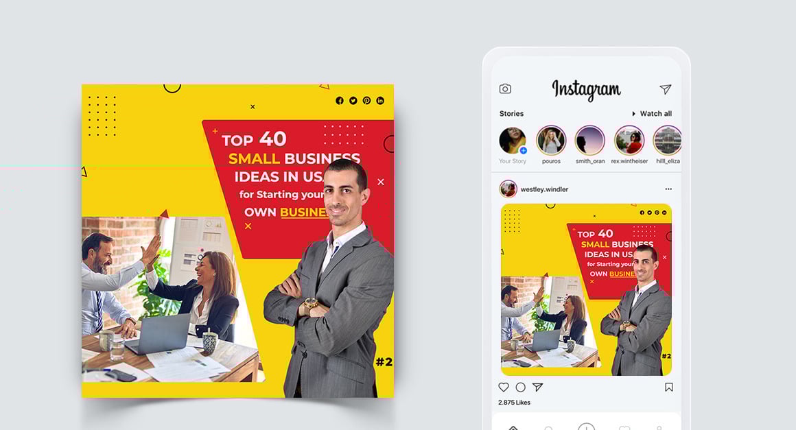 Business Service Promotion Social Media Post Design Template-22