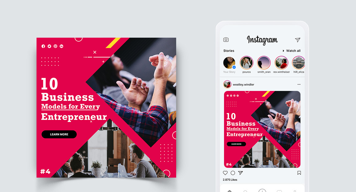 Business Service Promotion Social Media Post Design Template-24