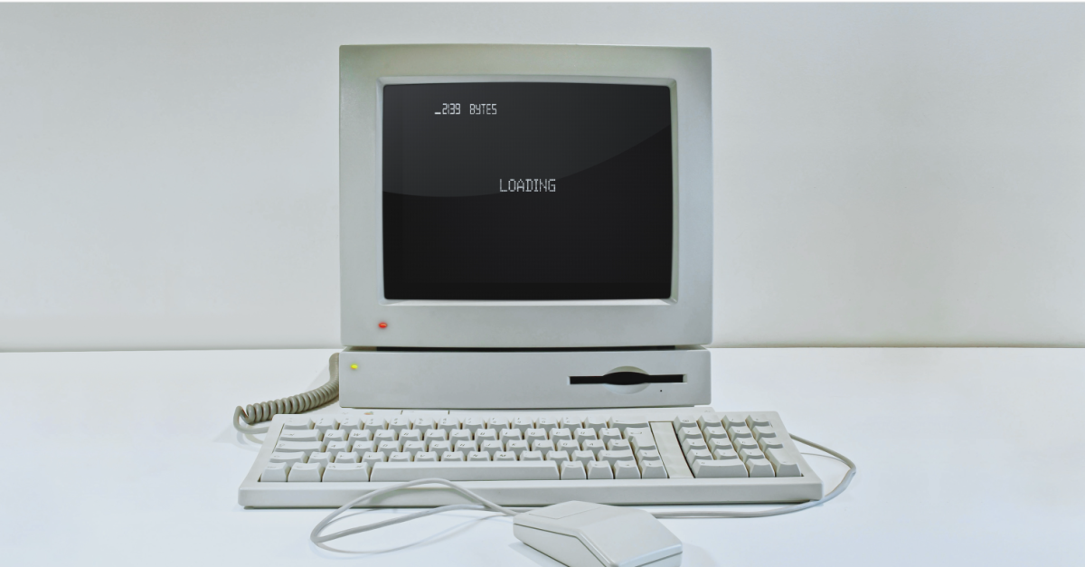 Vintage pc opstarten met glitch groen scherm afsluiten 4k oude ...