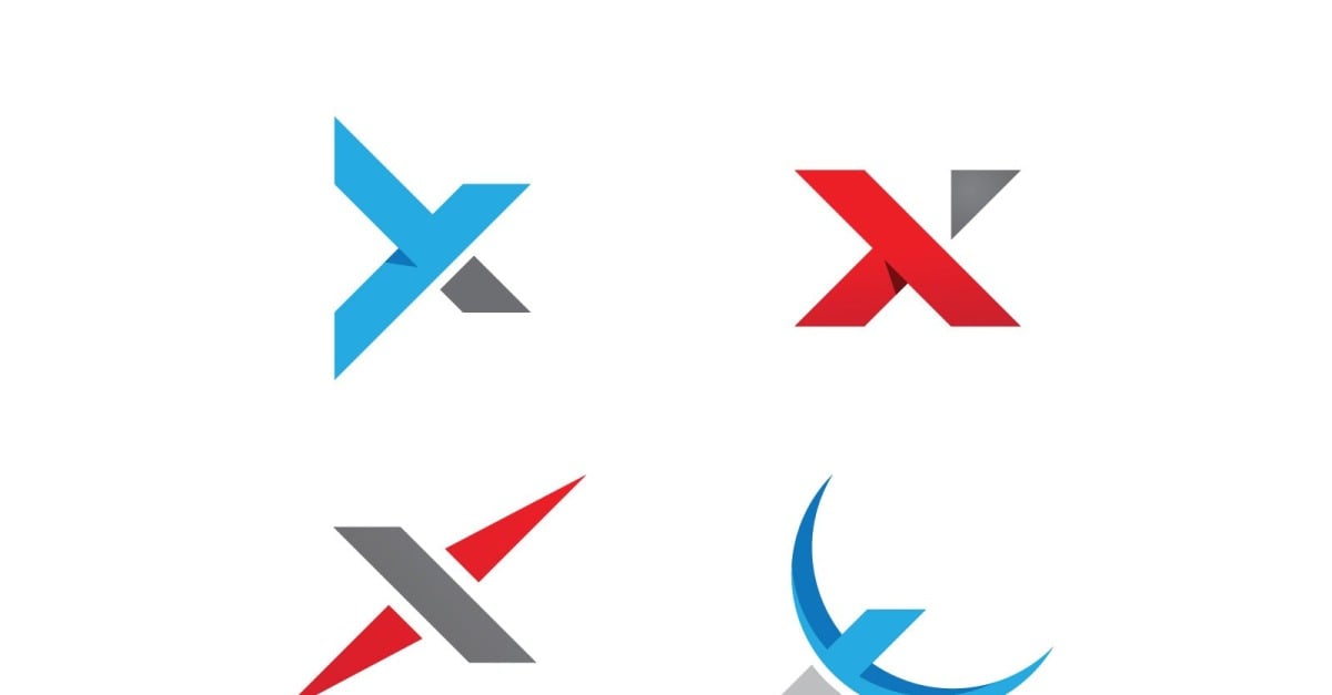 X harfi Vektör Logo Tasarım Şablonu V7 - TemplateMonster