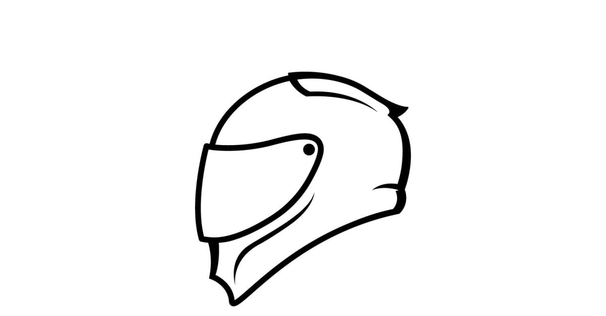 Modèle de conception de logo vectoriel de casque de moto V2