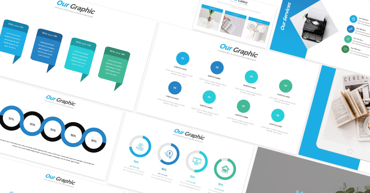 Modèle PowerPoint créatif de Memphis - TemplateMonster