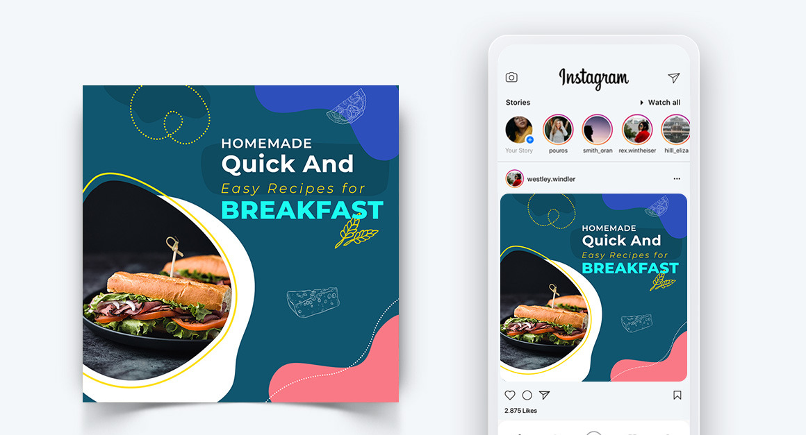 Food and Restaurant Social Media Post Design Template-40