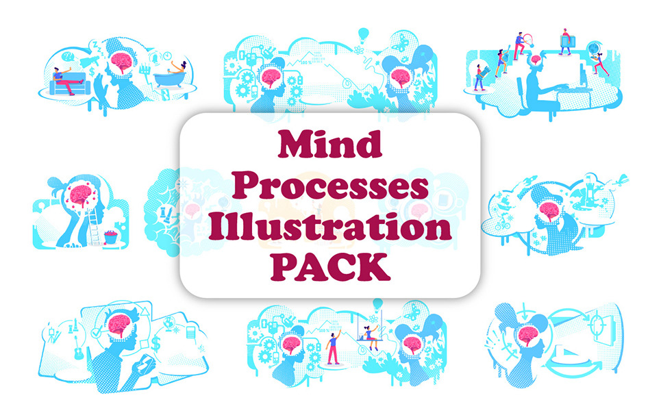 Mind Processes Illustration Bundle #261126 - TemplateMonster