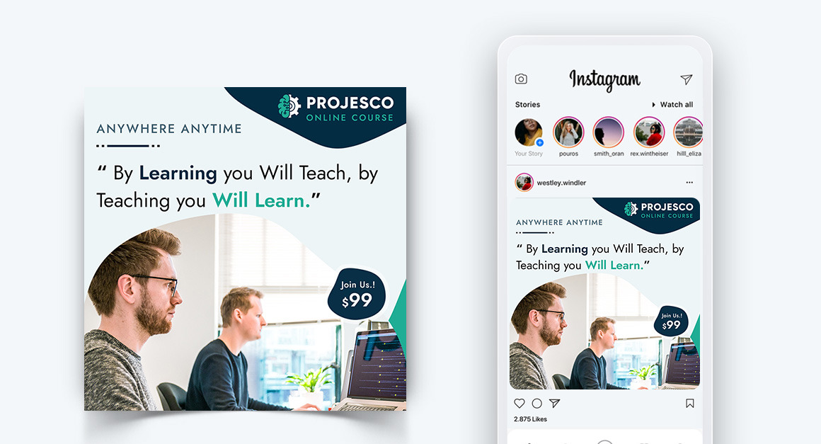 Online Course Elearning Social Media Post Design Template-01